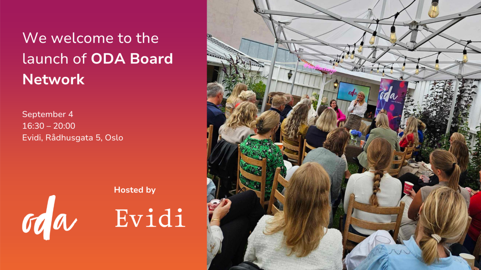 Join us for the first ODA Board Network Event - ODA-Nettverk